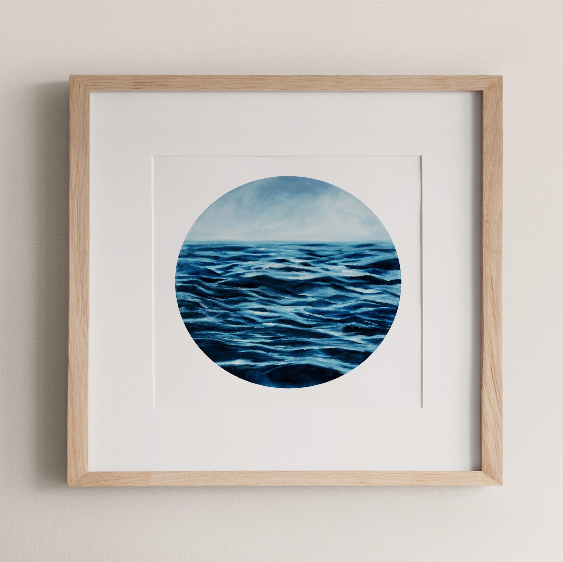 Art Print of "porthole", Coastal Art Print of Open Water Waves Circle ...