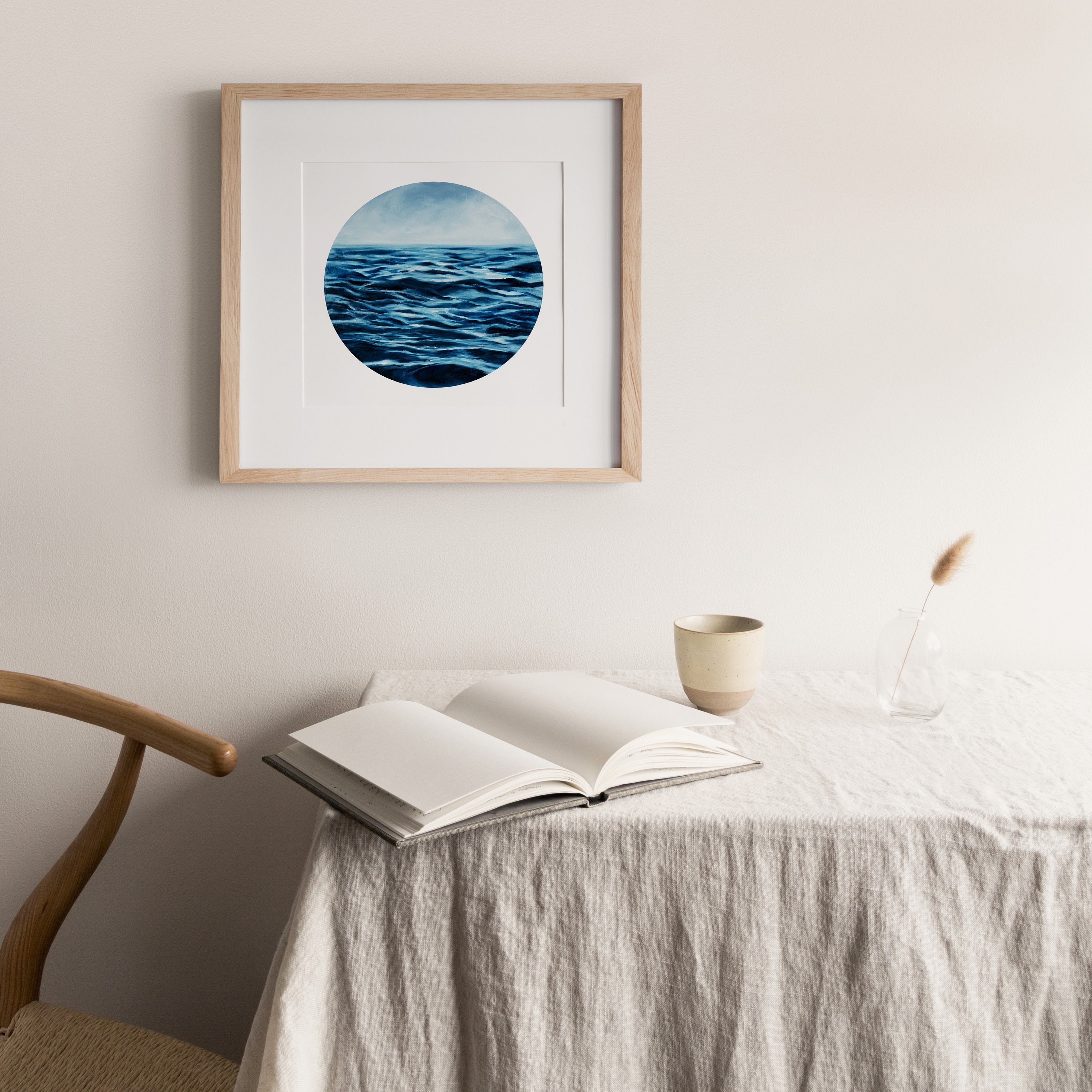 Art Print of "porthole", Coastal Art Print of Open Water Waves Circle ...