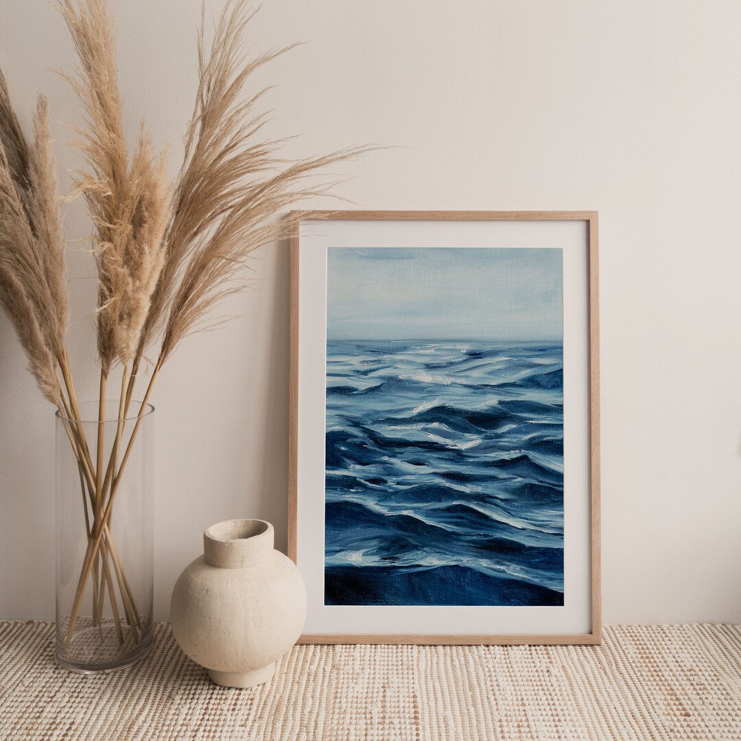 Art Print of "water Study", Open Water Wall Art, Blue Wall Decor, Beach ...