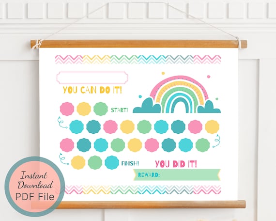 Printable Rainbow Reward Chart / Editable Behavior Chart for - Etsy