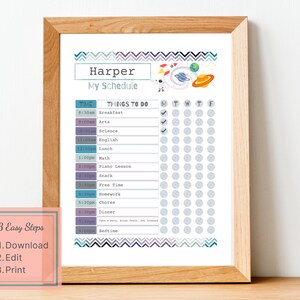Printable Kids Weekday Schedule / Editable Home School Planner ...