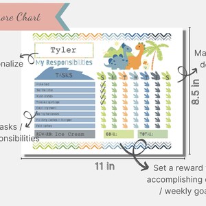 Printable Dinosaur Reward Chart, Chore Chart, Daily Schedule Chart ...