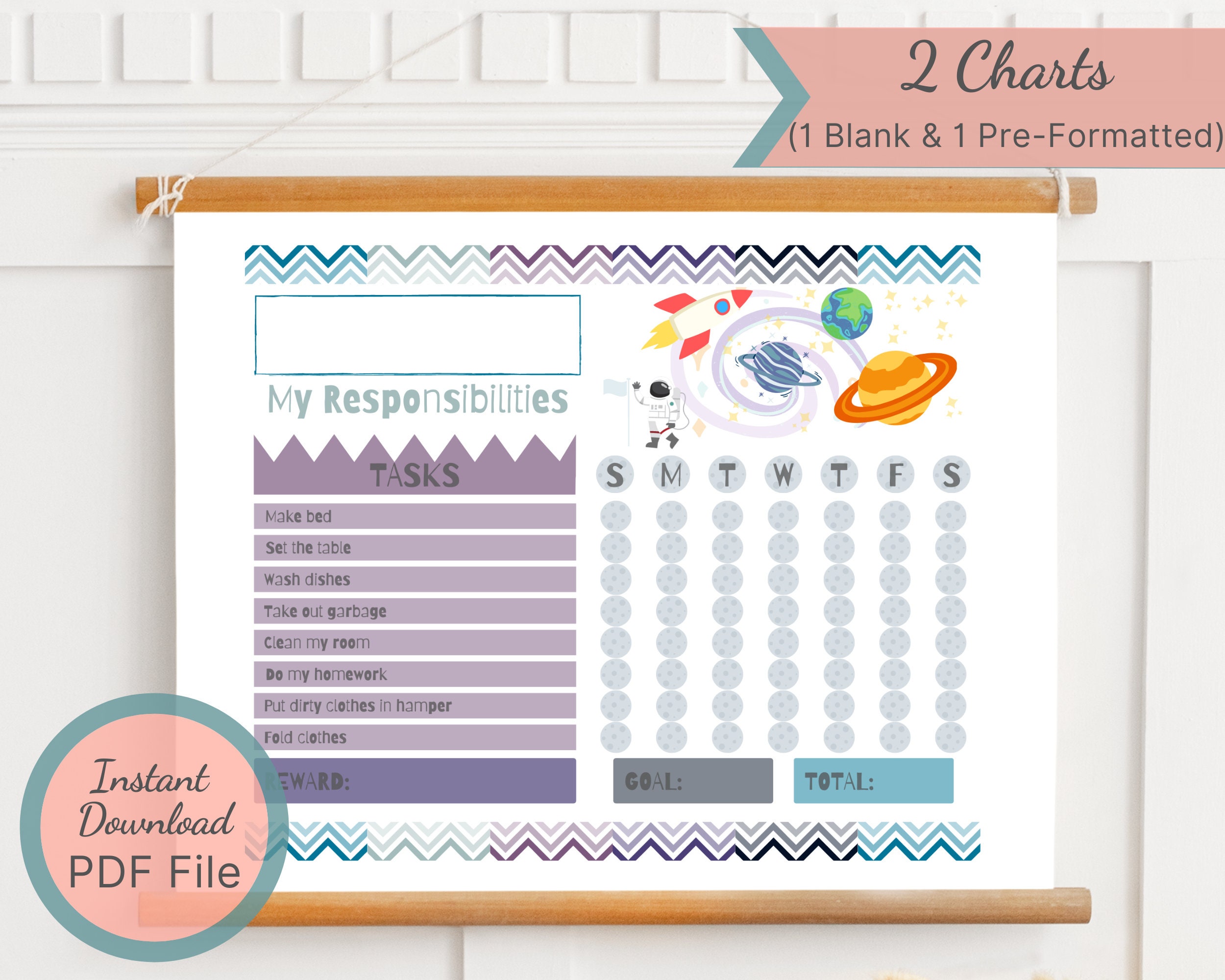 Printable Chore Chart / Daily Weekly Visual Routine / Kids Task ...