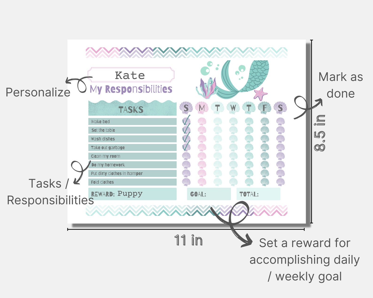 Printable Chore Chart / Daily Weekly Visual Routine / Kids Task ...