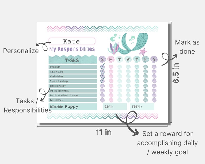 Printable Chore Chart / Daily Weekly Visual Routine / Kids Task ...