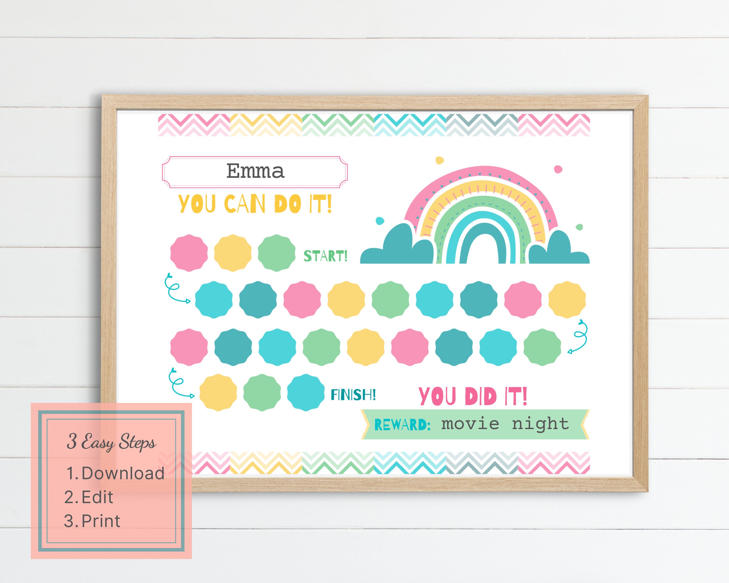 Printable Rainbow Reward Chart / Editable Behavior Chart for Kids ...