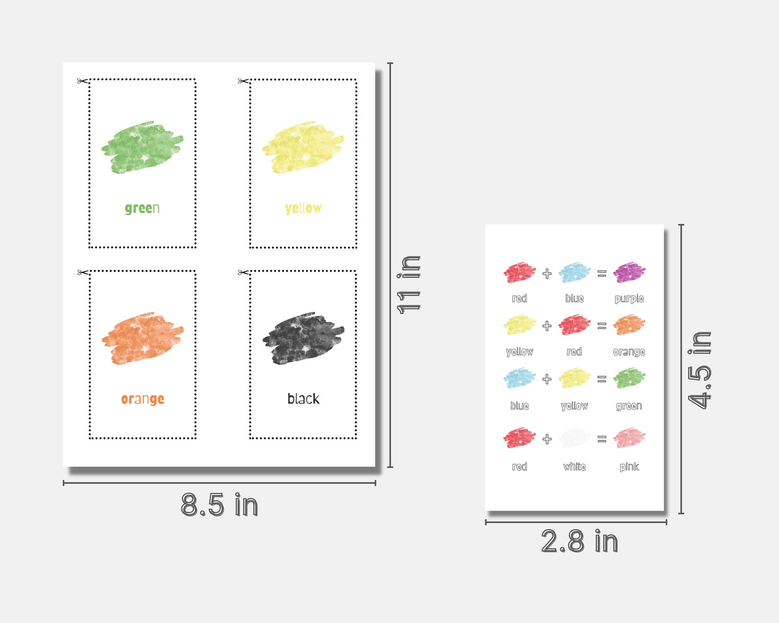 Printable Color Flash Cards / Toddler Learning Cards / Homeschool Color ...