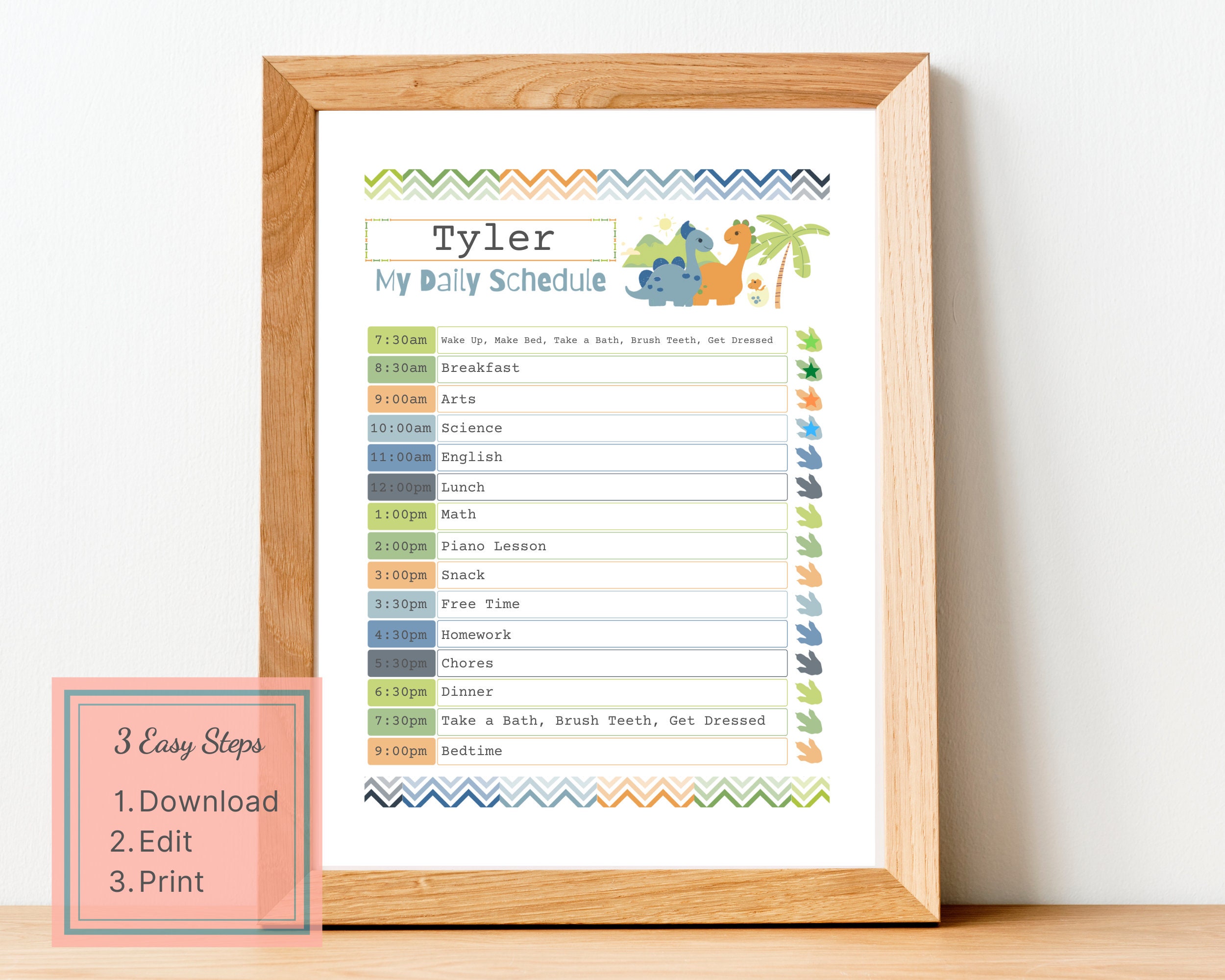 Printable Kids Daily Schedule / Editable Home School Daily Planner ...