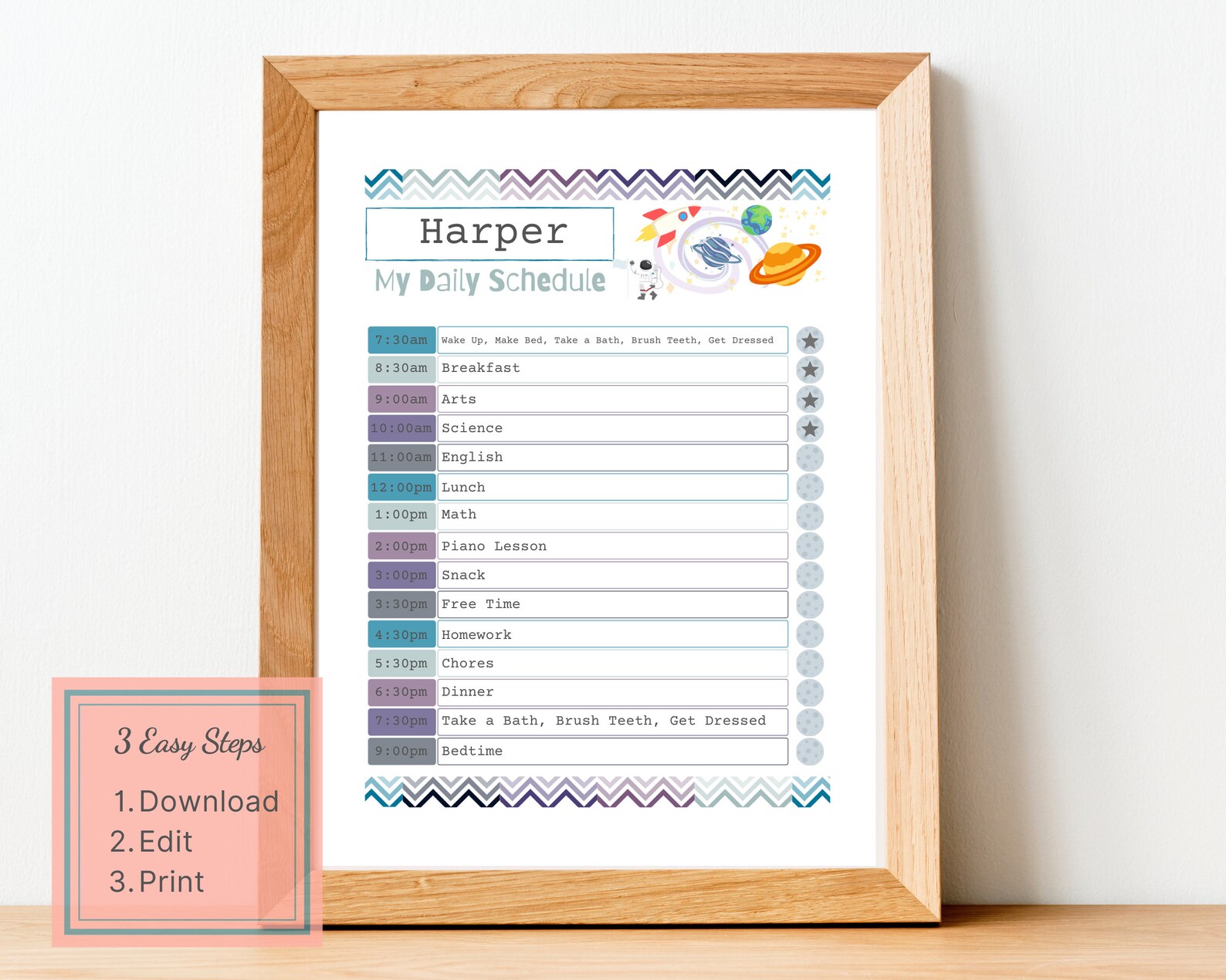 Printable Kids Daily Schedule / Editable Home School Daily Planner ...