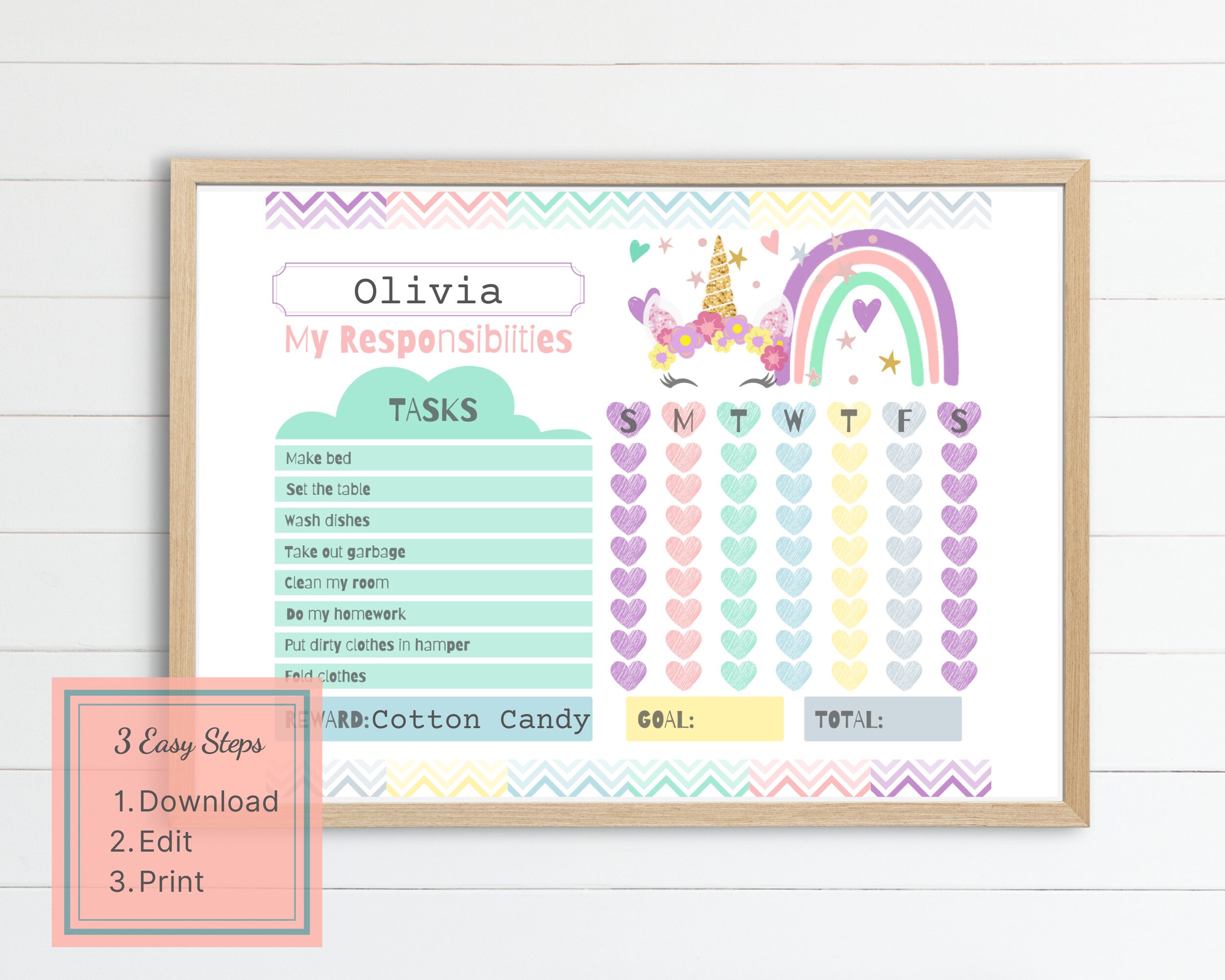 Printable Chore Chart / Daily Weekly Visual Routine / Kids Task ...