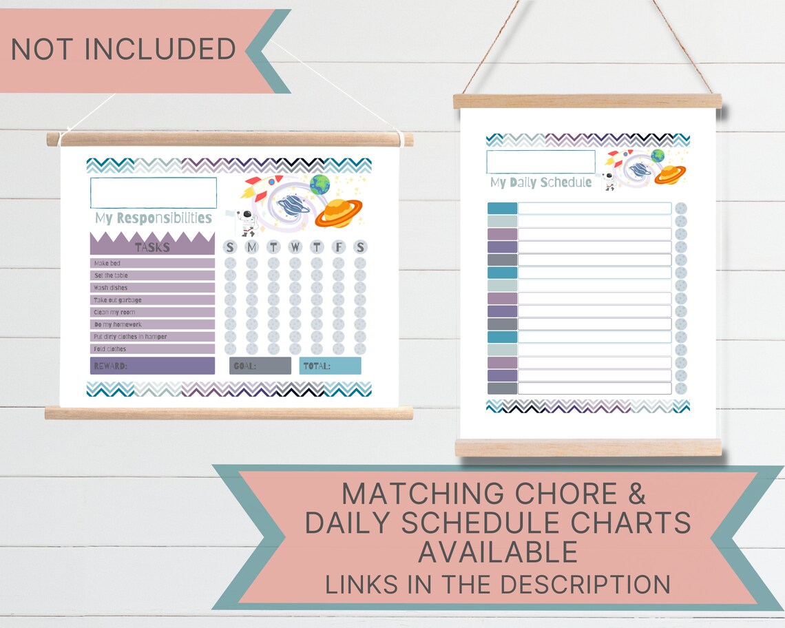 Printable Space Reward Chart / Editable Behavior Chart for Kids ...