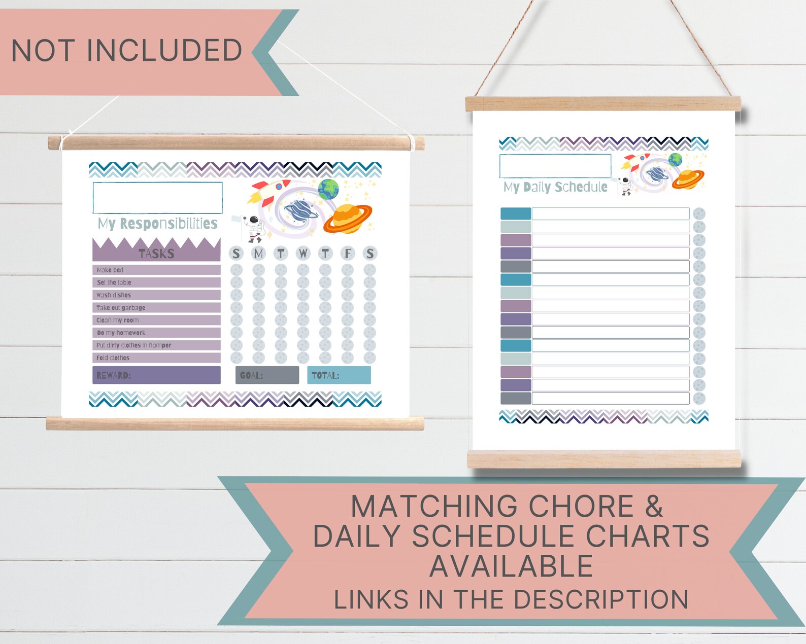 Printable Space Reward Chart / Editable Behavior Chart for Kids ...