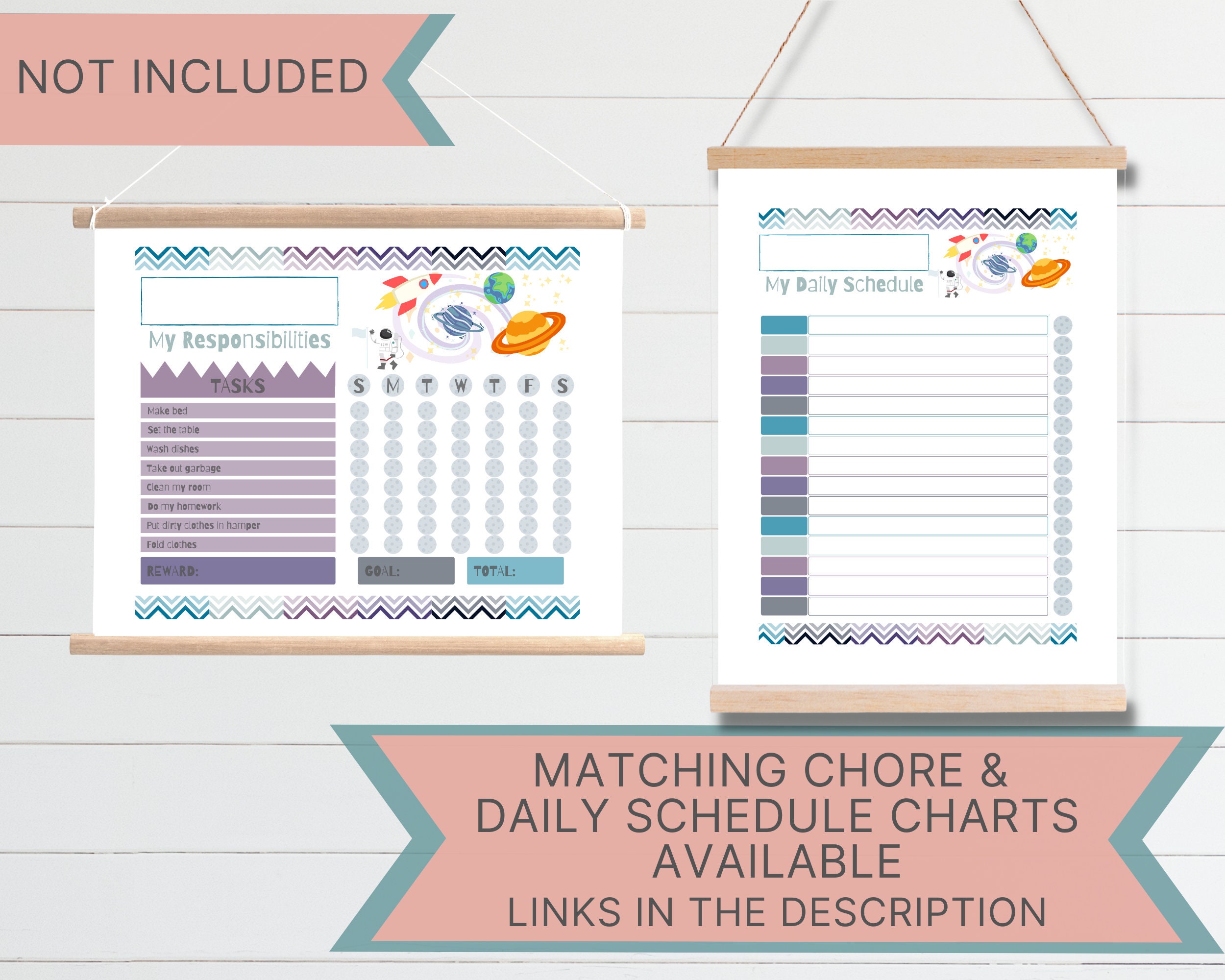 Printable Space Reward Chart / Editable Behavior Chart for Kids ...