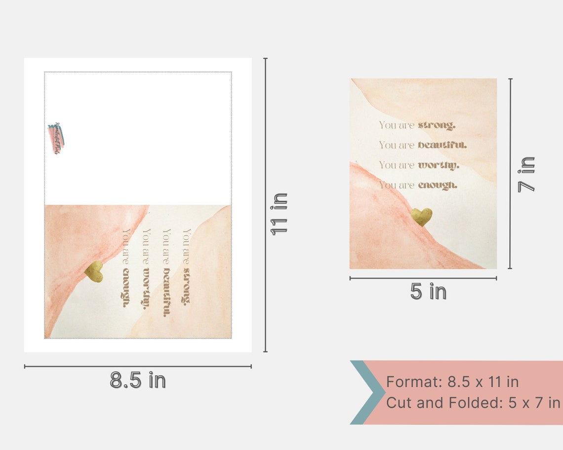 Printable Positive Affirmation Greeting Card / Mother's Day Card / Self ...