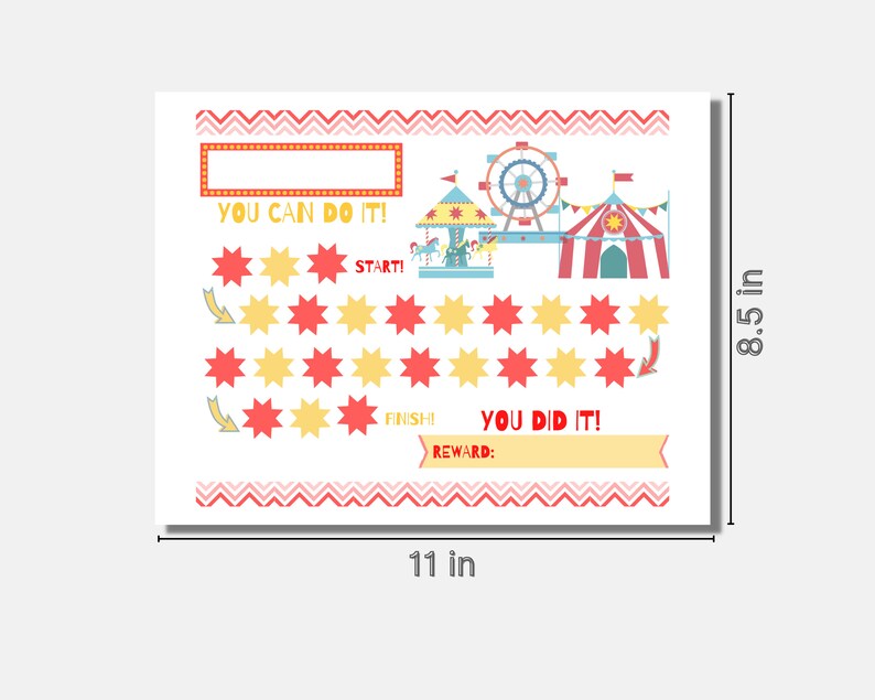 Printable Carnival Reward Chart, Chore Chart, Daily Schedule Chart ...