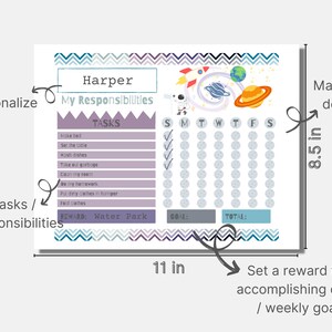 Printable Chore Chart / Daily Weekly Visual Routine / Kids Task ...