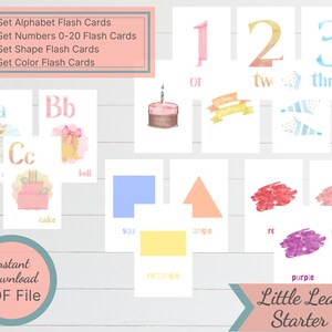 Printable Flash Cards Set / Little Learner Starter Set / Alphabet Flash ...