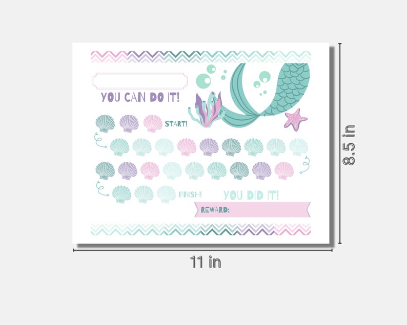 Printable Mermaid Reward Chart, Chore Chart, Daily Schedule Chart ...