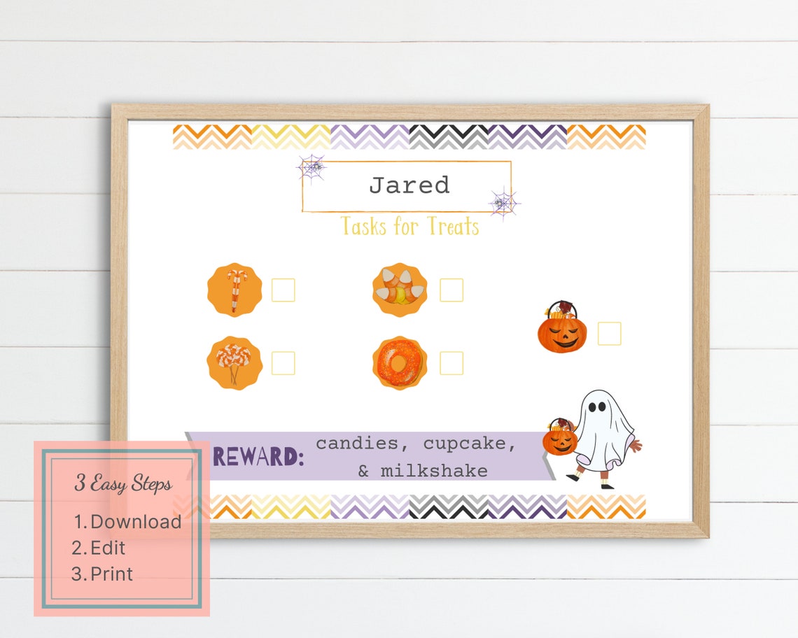 Printable Halloween Game for Kids / Tasks for Treats / Positive ...
