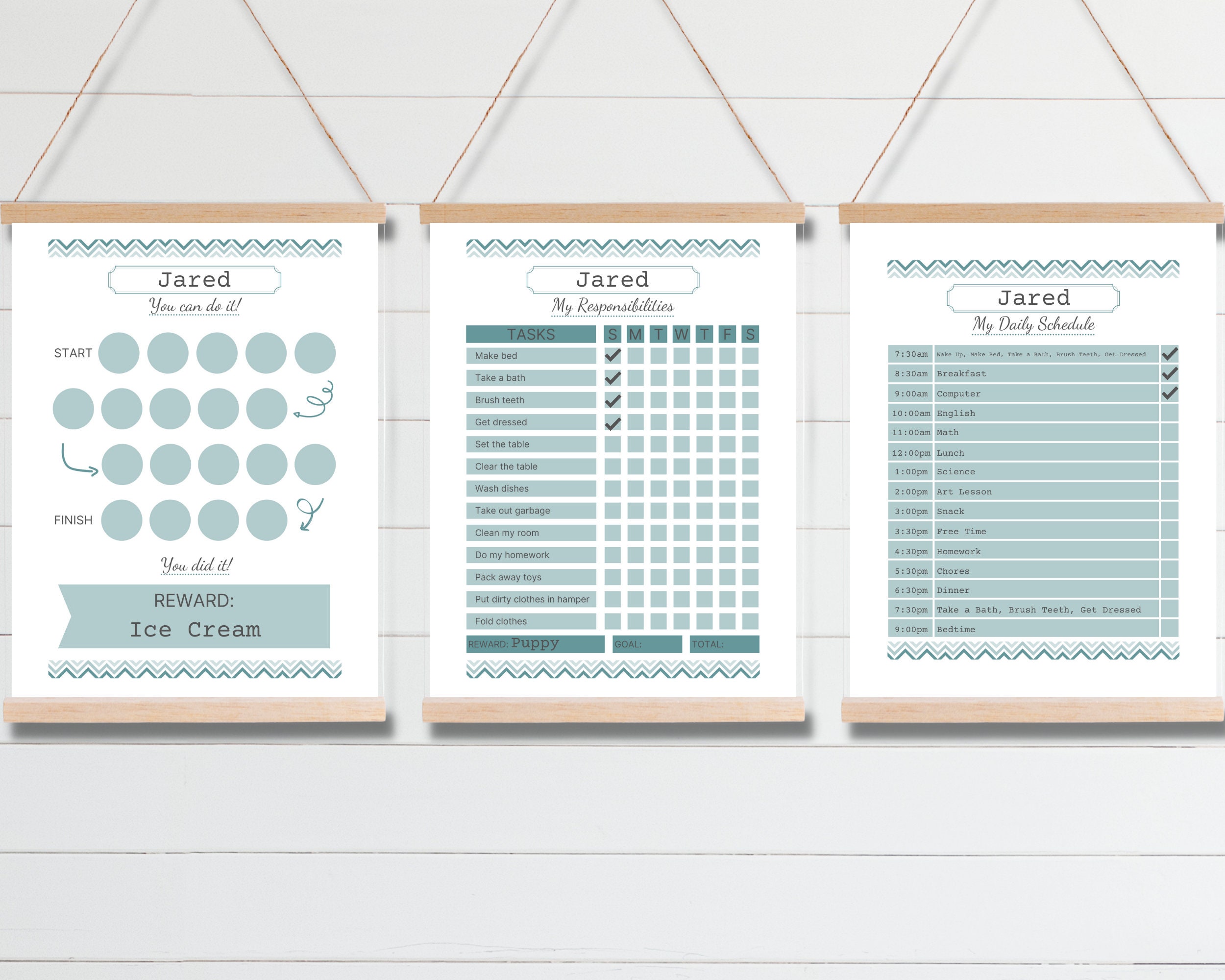 Printable Reward Chart, Chore Chart, Daily Schedule Chart / Positive ...