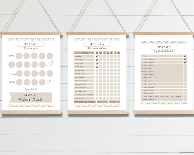 Printable Reward Chart, Chore Chart, Daily Schedule Chart / Positive ...