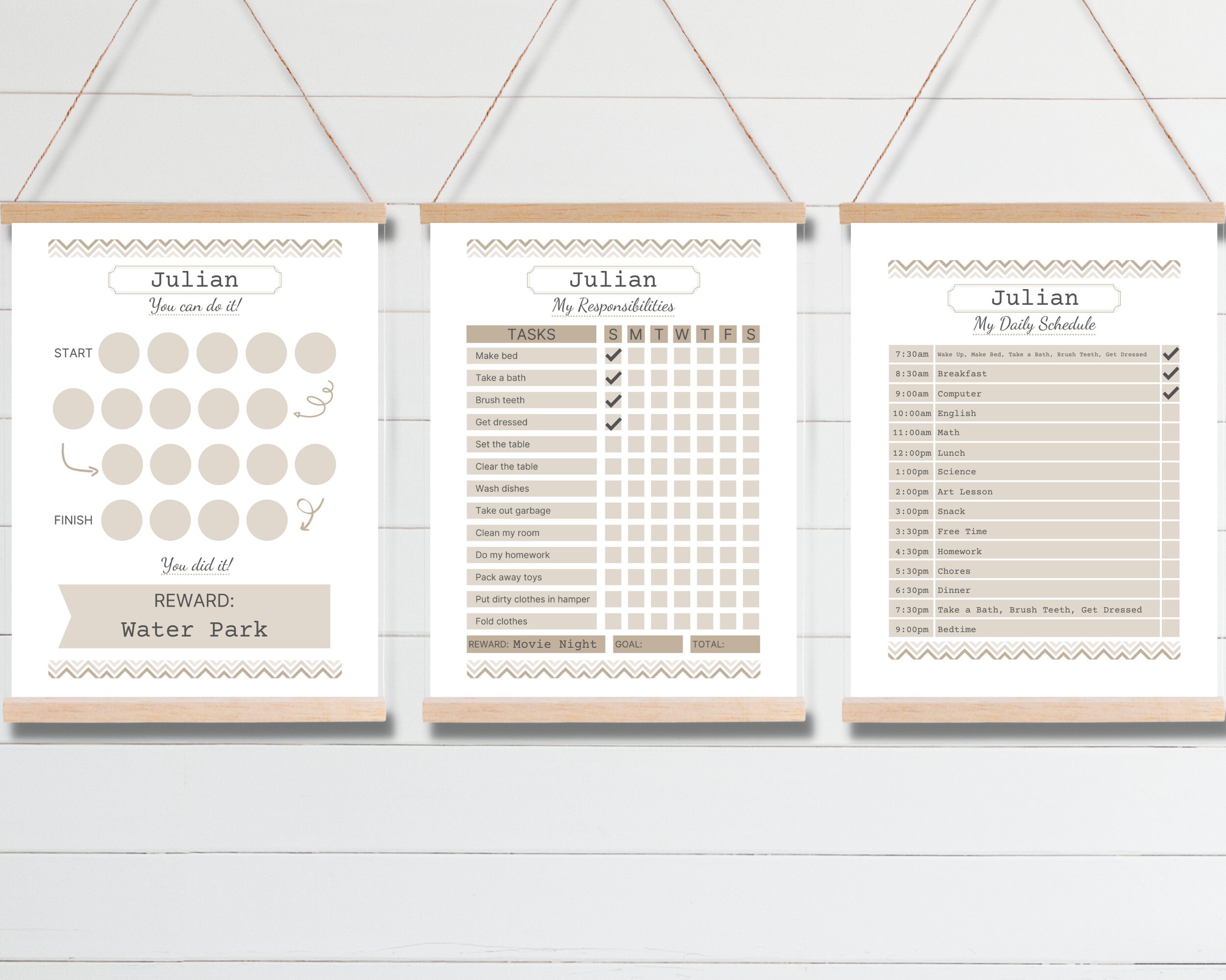 Printable Reward Chart, Chore Chart, Daily Schedule Chart / Positive ...
