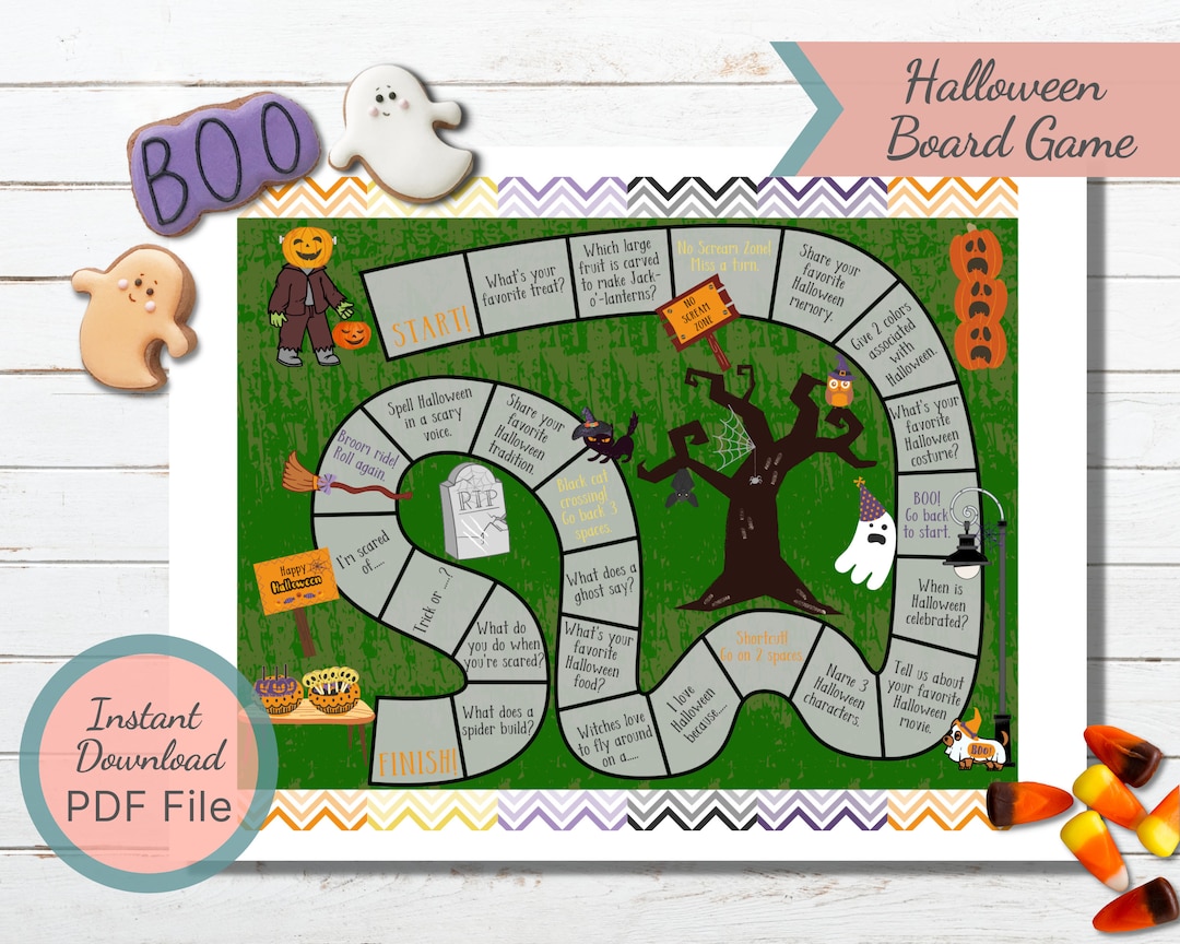 Printable Halloween Board Game for Kids / Halloween School Activity for ...