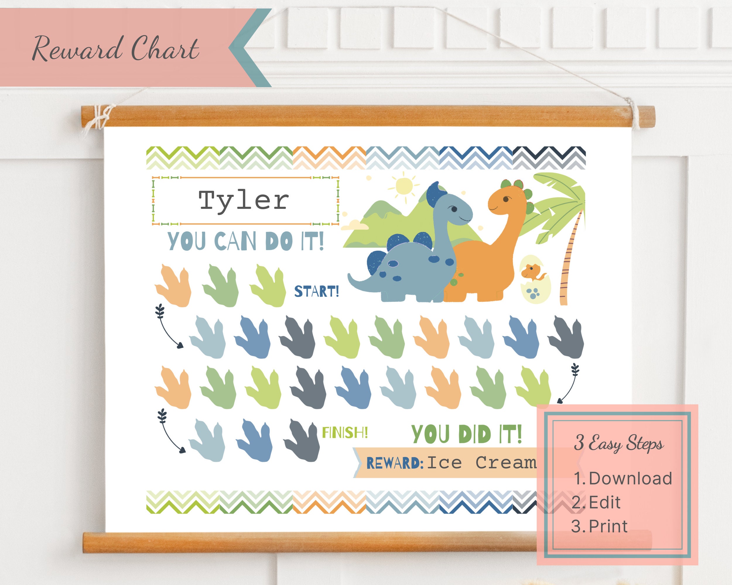 Printable Dinosaur Reward Chart, Chore Chart, Daily Schedule Chart ...