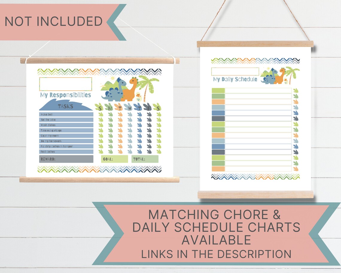 Printable Dinosaur Reward Chart / Editable Kids Behavior Chart / Reward ...