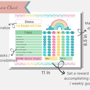 Printable Rainbow Reward Chart, Chore Chart, Daily Schedule Chart ...
