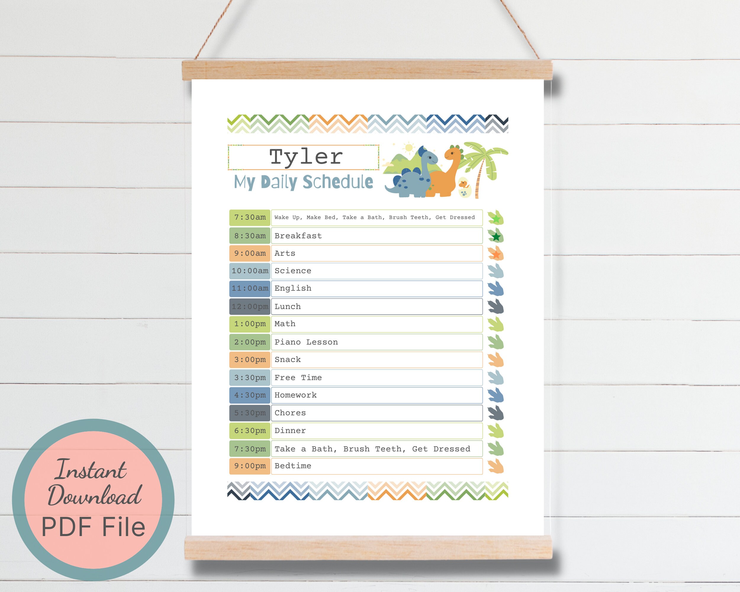 Printable Kids Daily Schedule / Editable Home School Daily Planner ...