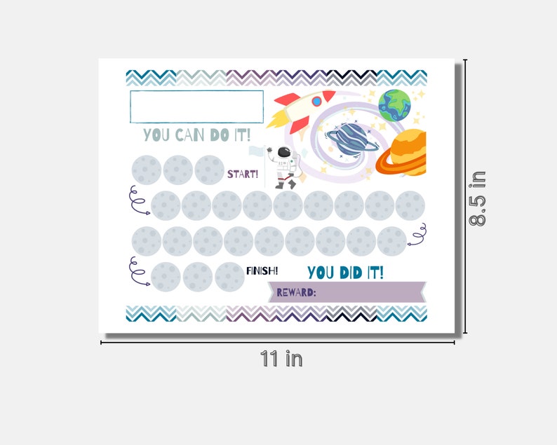 Printable Space Reward Chart / Editable Behavior Chart for Kids ...