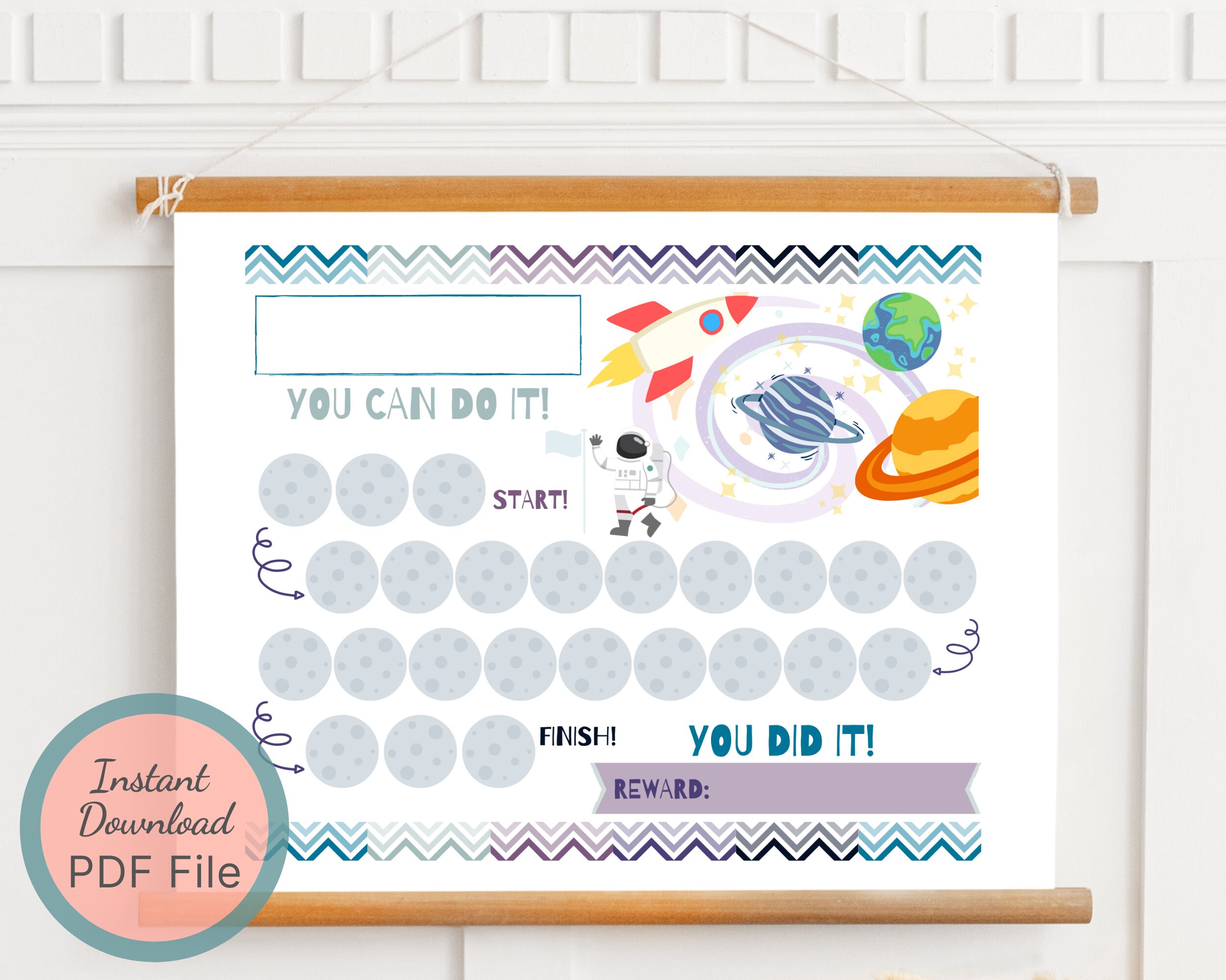 Printable Space Reward Chart / Editable Behavior Chart for Kids ...