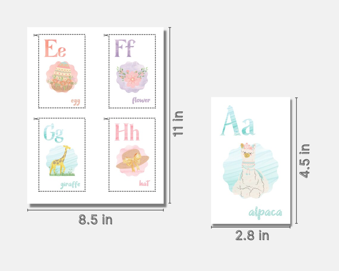 Printable Alphabet Flash Cards / Toddler Learning Cards / Homeschool ...