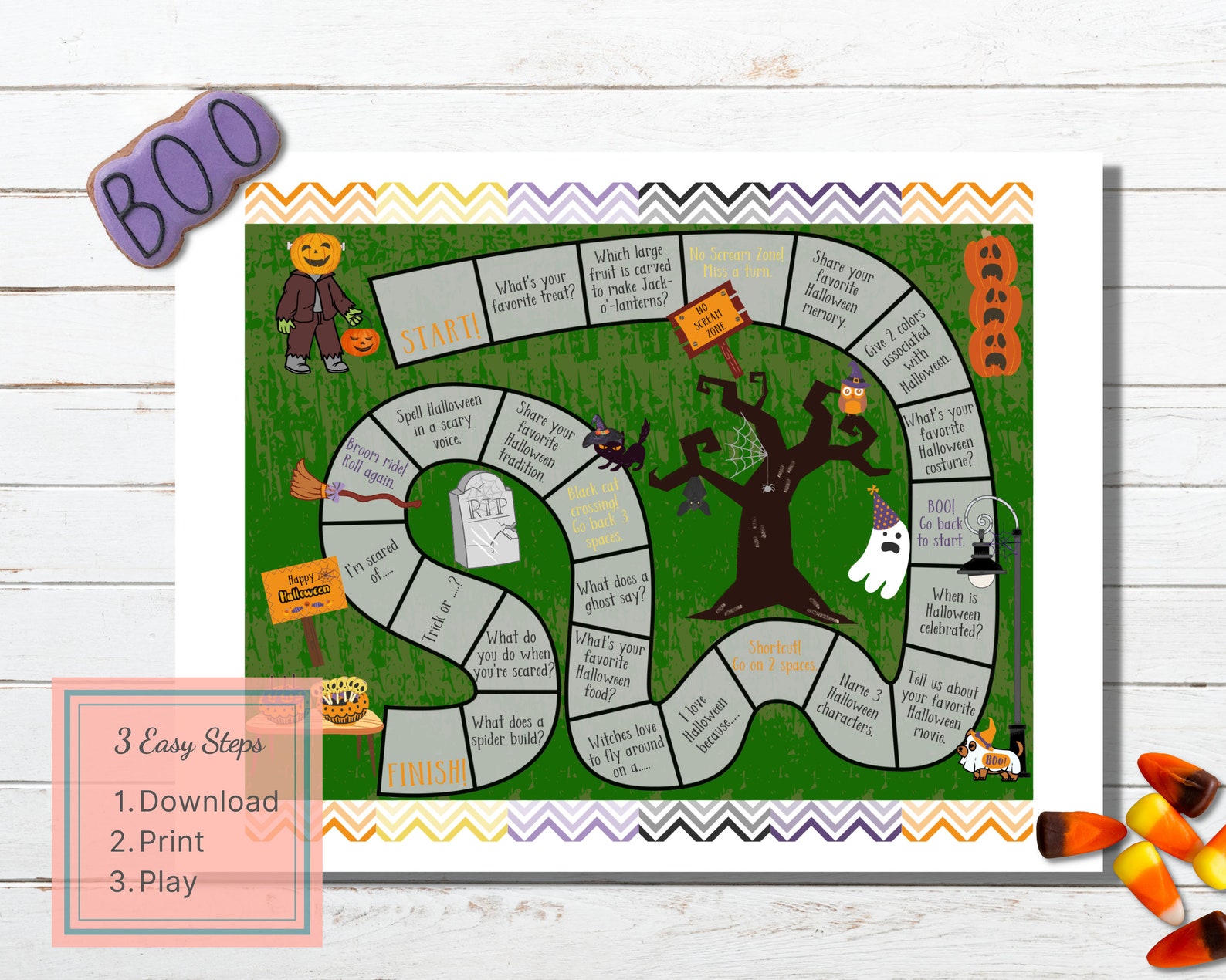 Printable Halloween Board Game for Kids / Halloween School Activity for ...