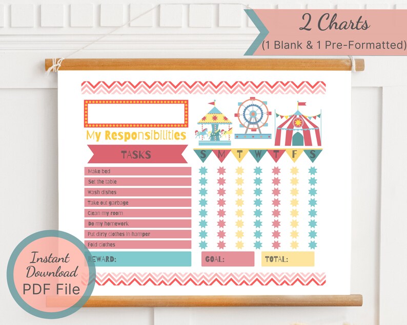 Printable Chore Chart / Daily Weekly Visual Routine / Kids Task ...