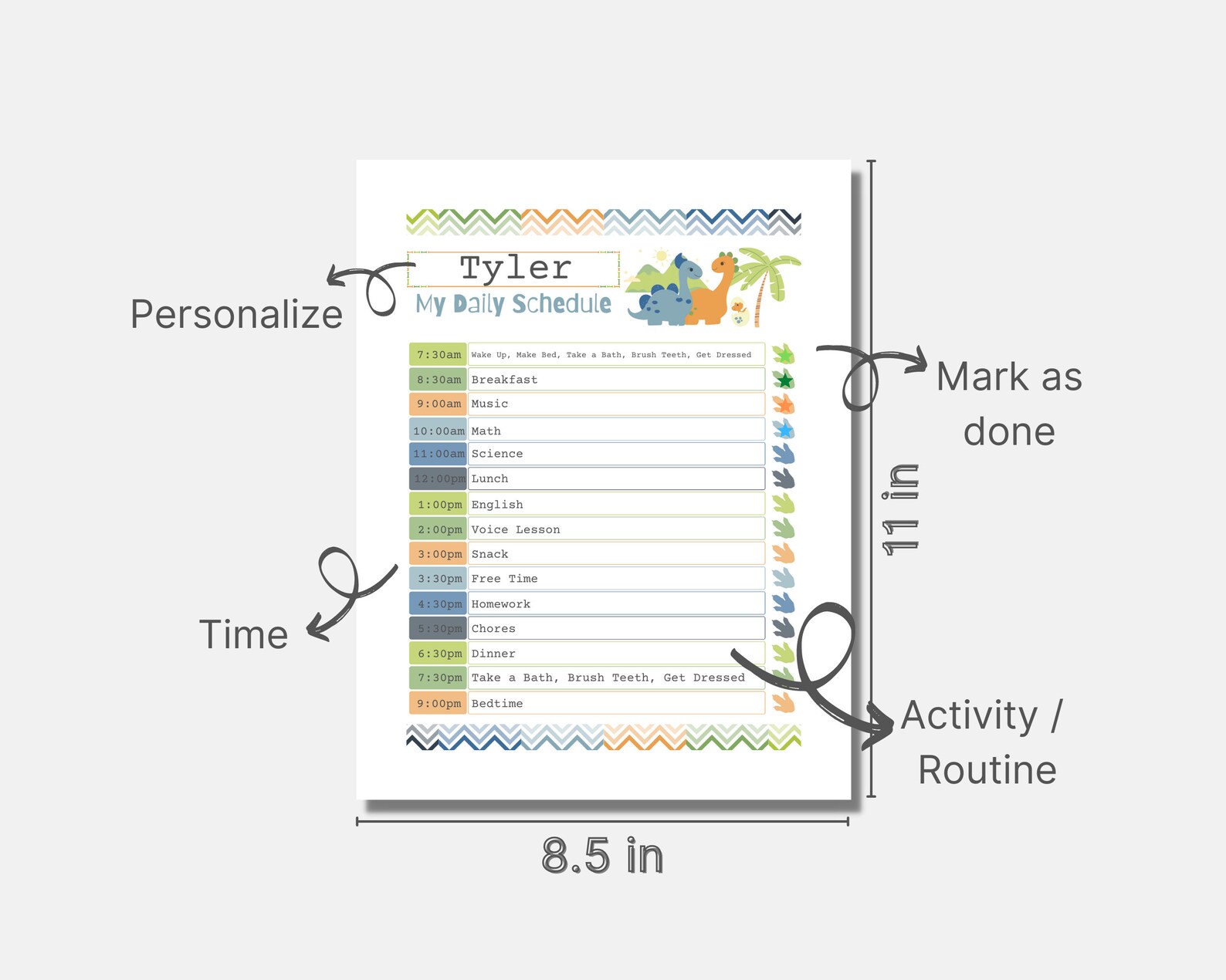 Printable Kids Daily Schedule / Editable Home School Daily Planner ...