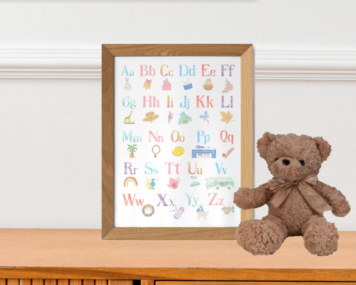 Printable Alphabet Poster / Alphabet Wall Art / ABC Poster / - Etsy