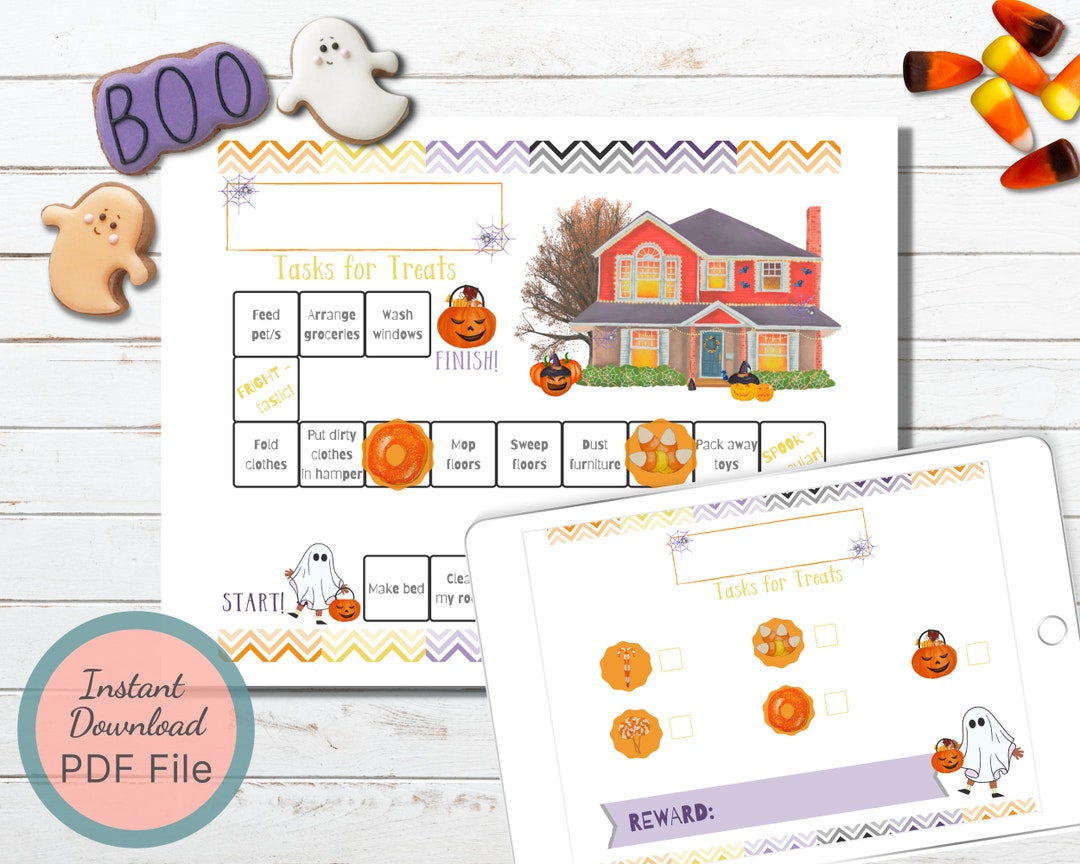 Printable Halloween Game for Kids / Tasks for Treats / Positive ...