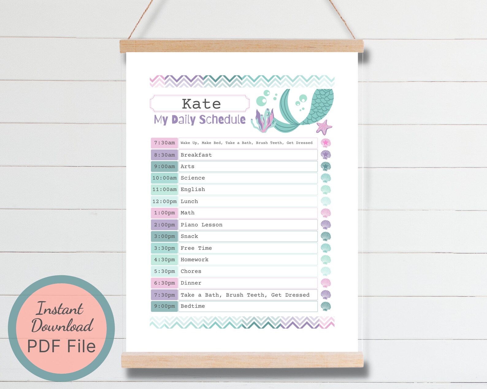 Printable Kids Daily Schedule / Editable Home School Daily Planner ...