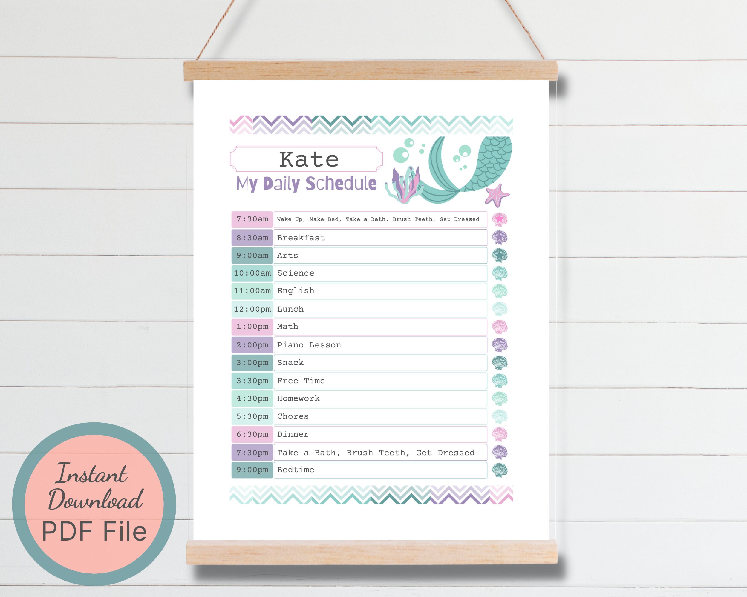 Printable Kids Daily Schedule / Editable Home School Daily Planner ...