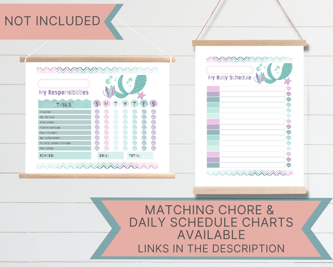 Printable Mermaid Reward Chart / Editable Behavior Chart for Kids ...