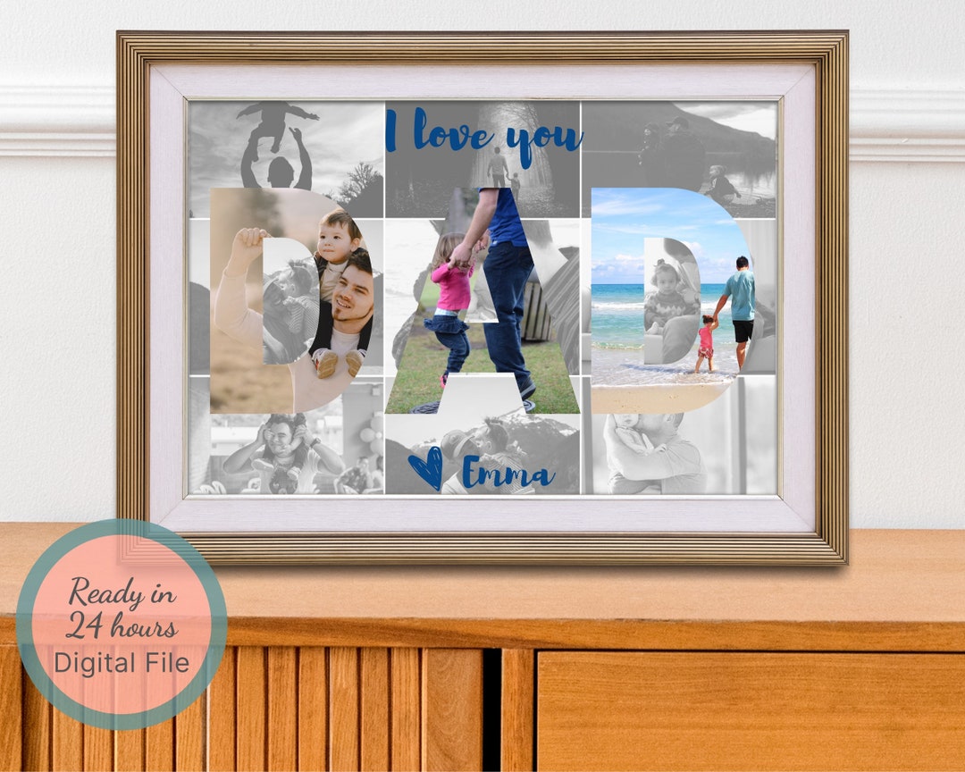 Dad Photo Collage / Customized Father's Day Gift / Daddy Wall Art ...