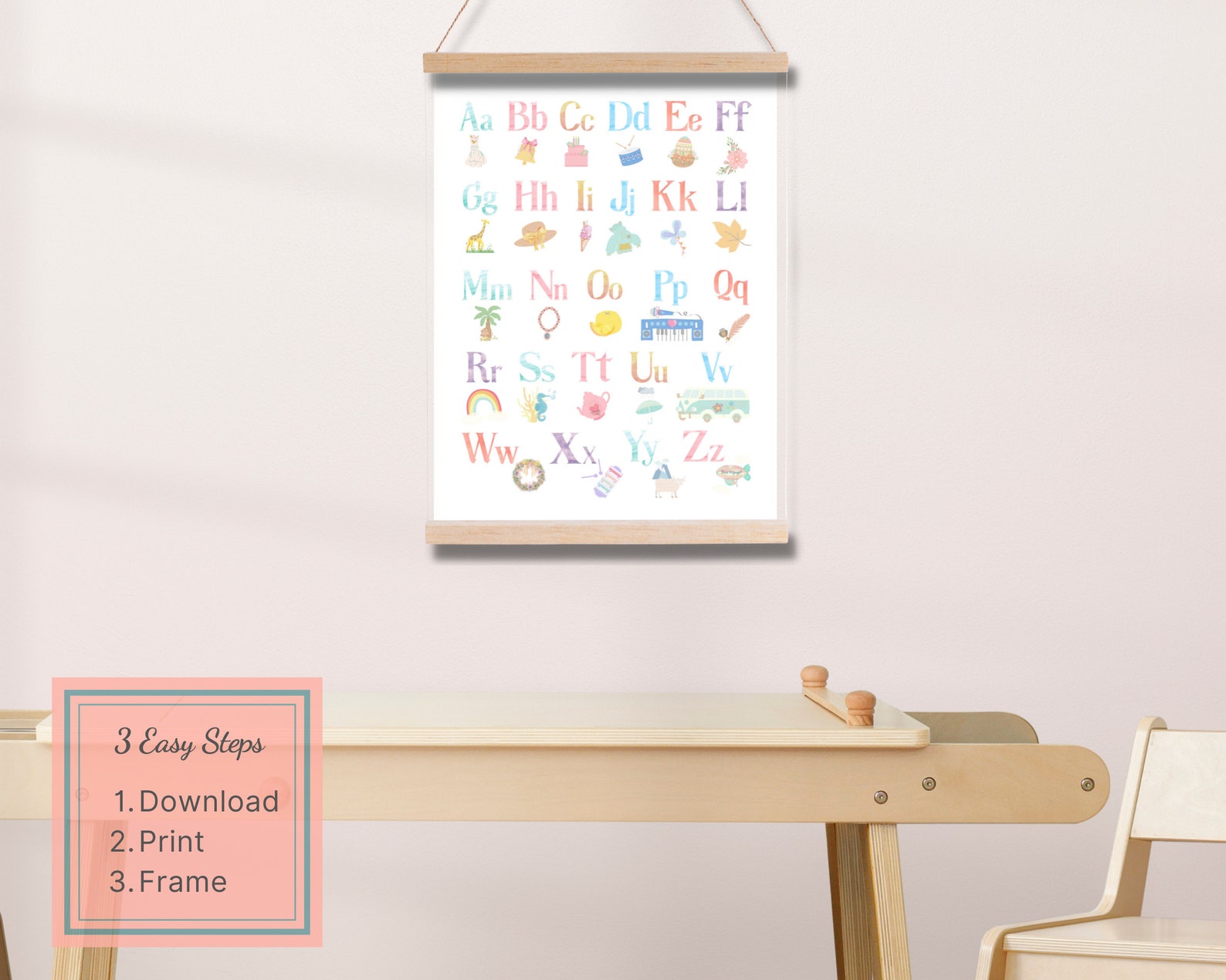 Printable Alphabet Poster / Alphabet Wall Art / ABC Poster / Alphabet ...