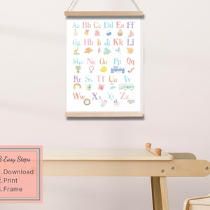 Printable Alphabet Poster / Alphabet Wall Art / ABC Poster / Alphabet ...