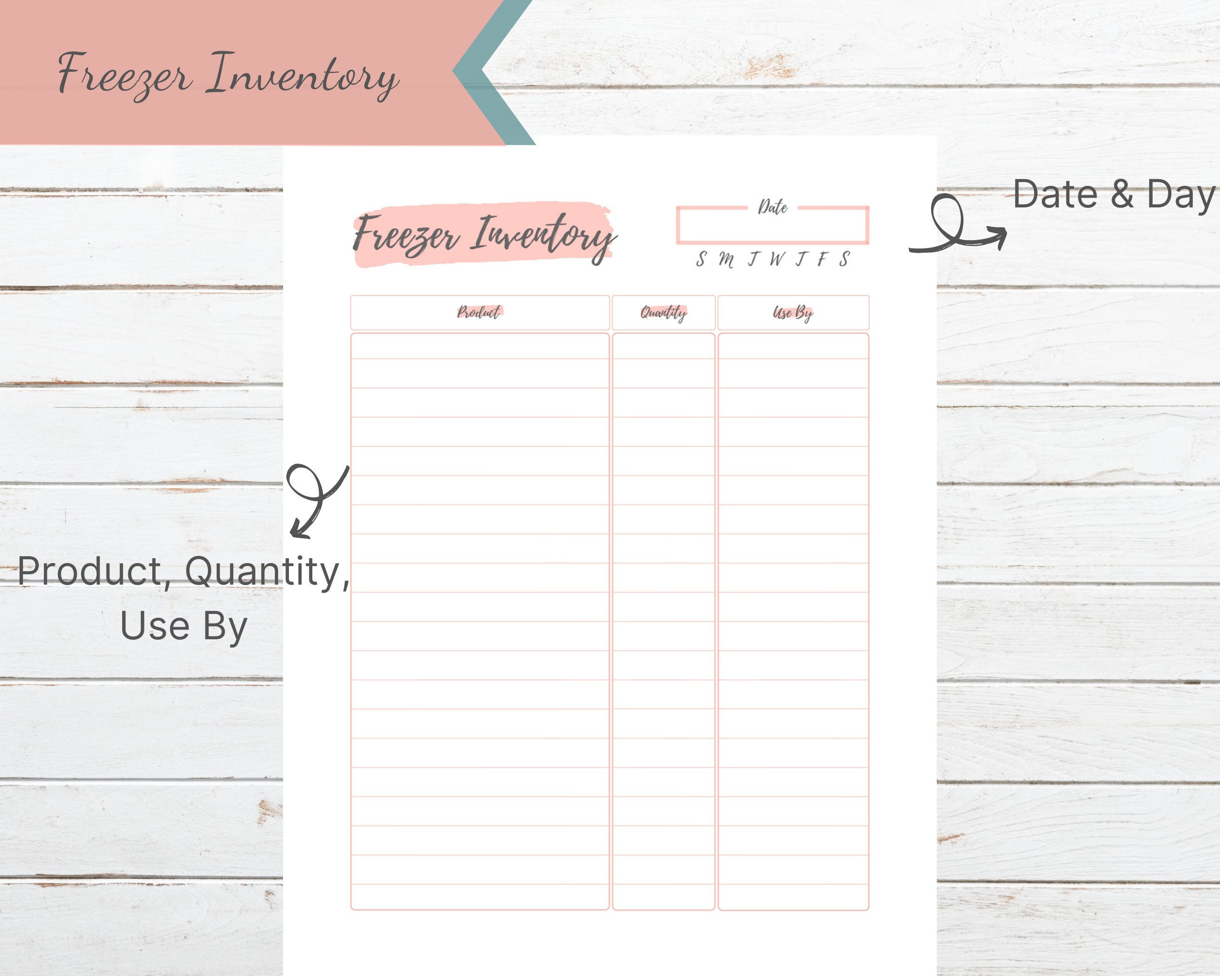 Printable Kitchen Inventory / Fridge Inventory / Freezer Inventory ...