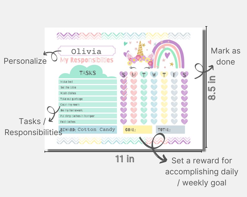 Printable Chore Chart / Daily Weekly Visual Routine / Kids Task ...