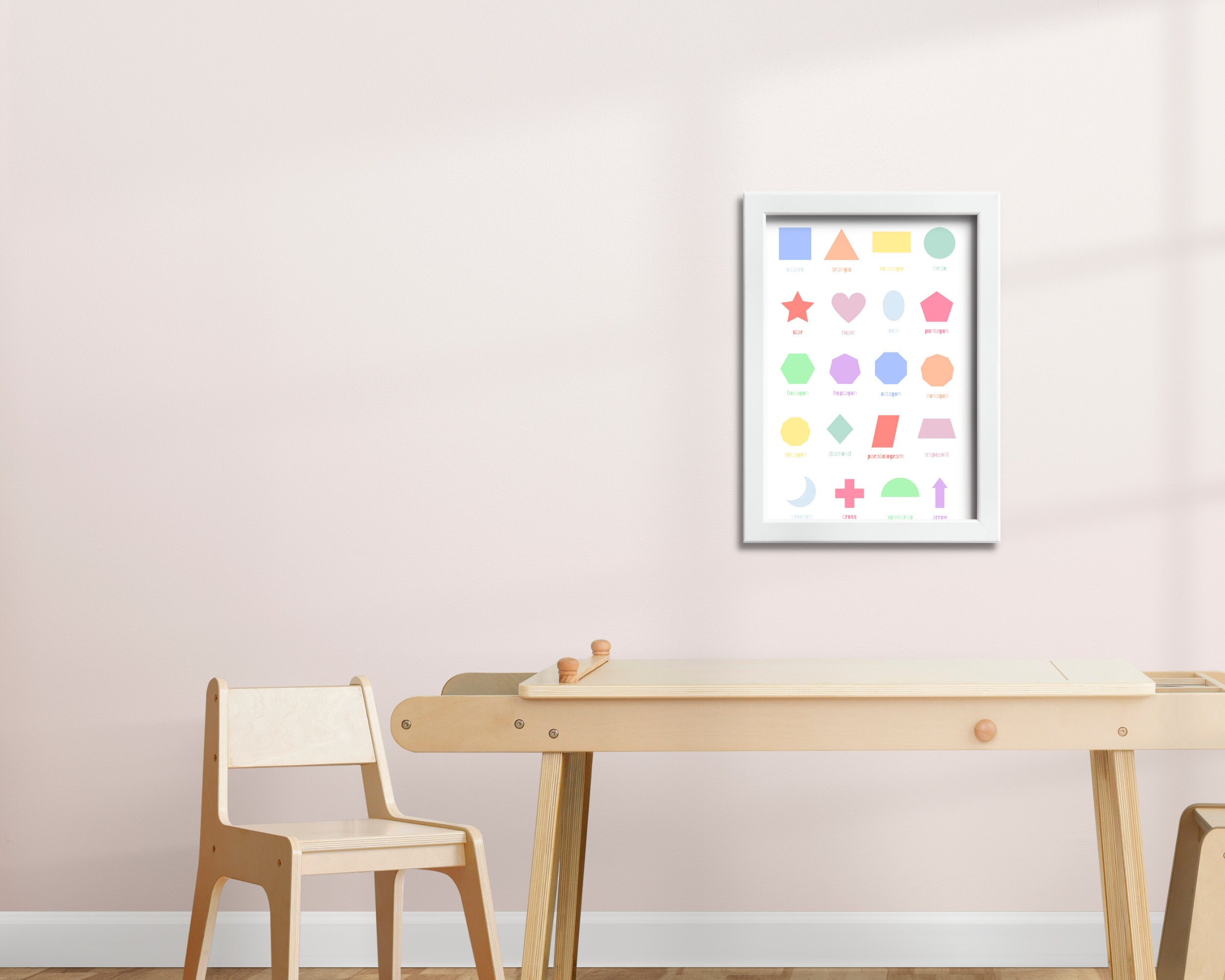 Printable Shape Flash Cards / Toddler Learning Cards / Homeschool Shape ...
