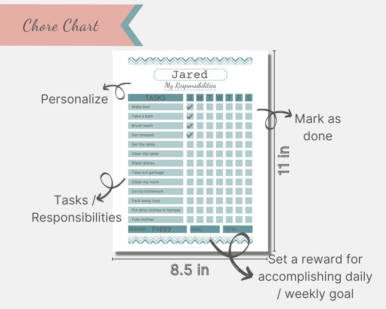 Printable Reward Chart, Chore Chart, Daily Schedule Chart / Positive ...