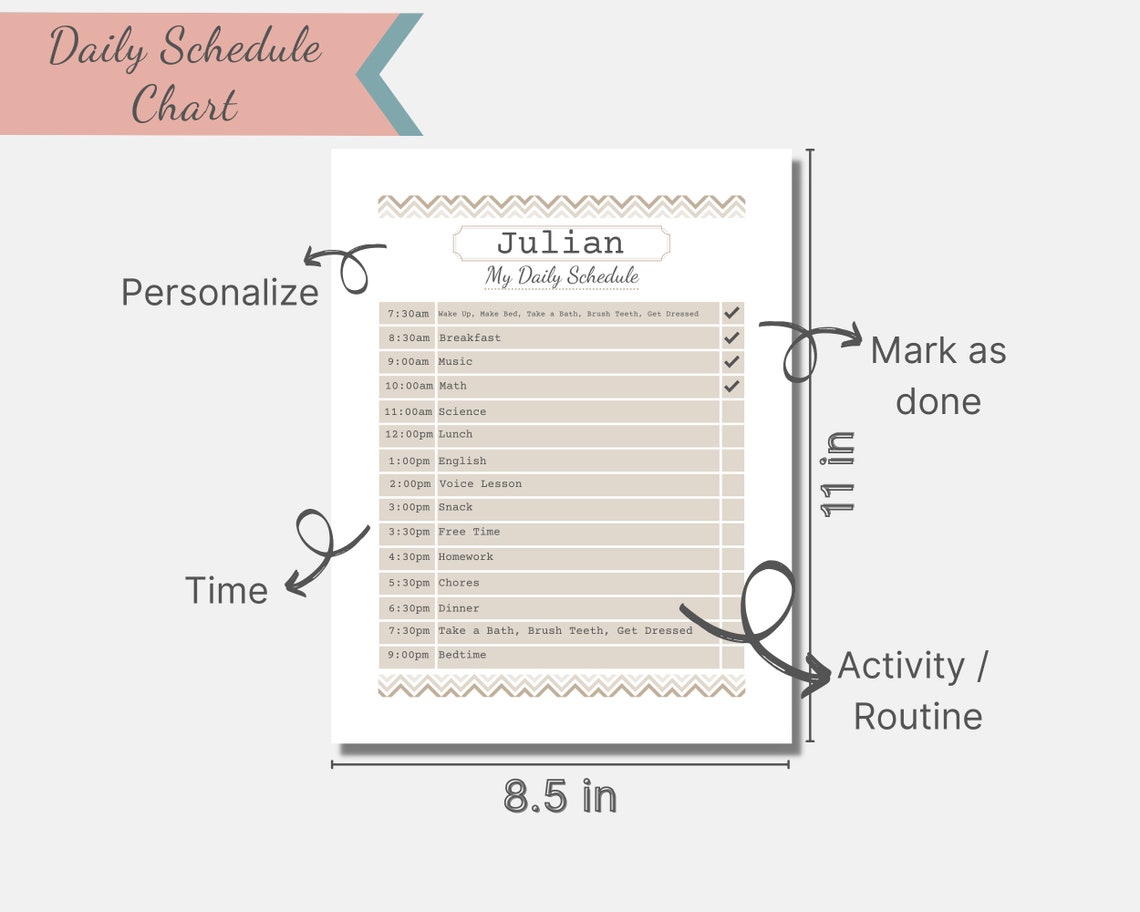Printable Reward Chart, Chore Chart, Daily Schedule Chart / Positive ...